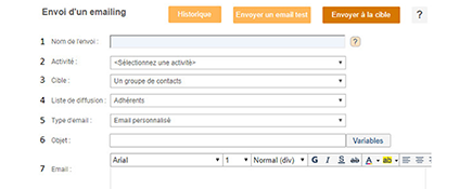Envoyer un emailing - La plateforme de gestion d'inscriptions en ligne