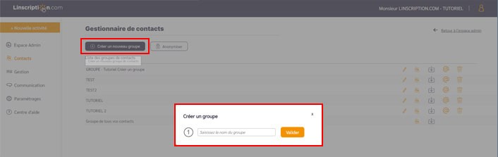 Créer un accès privé - La plateforme de gestion d'inscriptions en ligne