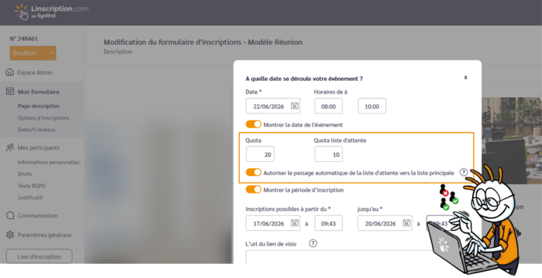 Gérer une liste d’attente pour des inscriptions en ligne